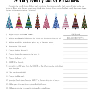 6th Grade, 7th Grade, 8th Grade Christmas Riddle Worksheets, Middle ...