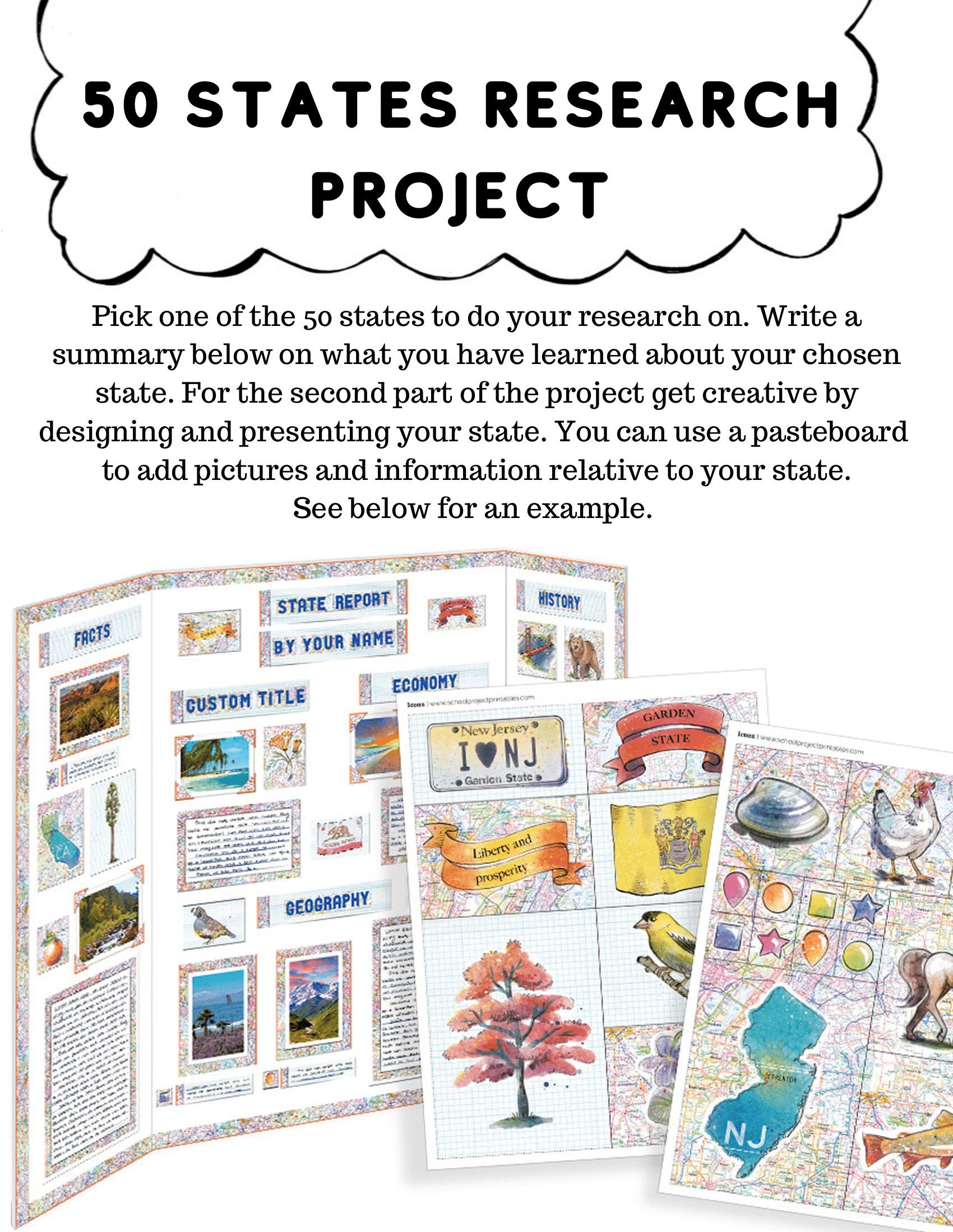 Geography, 3rd, 4th, 5th Grade US States and Capitals With Project ...
