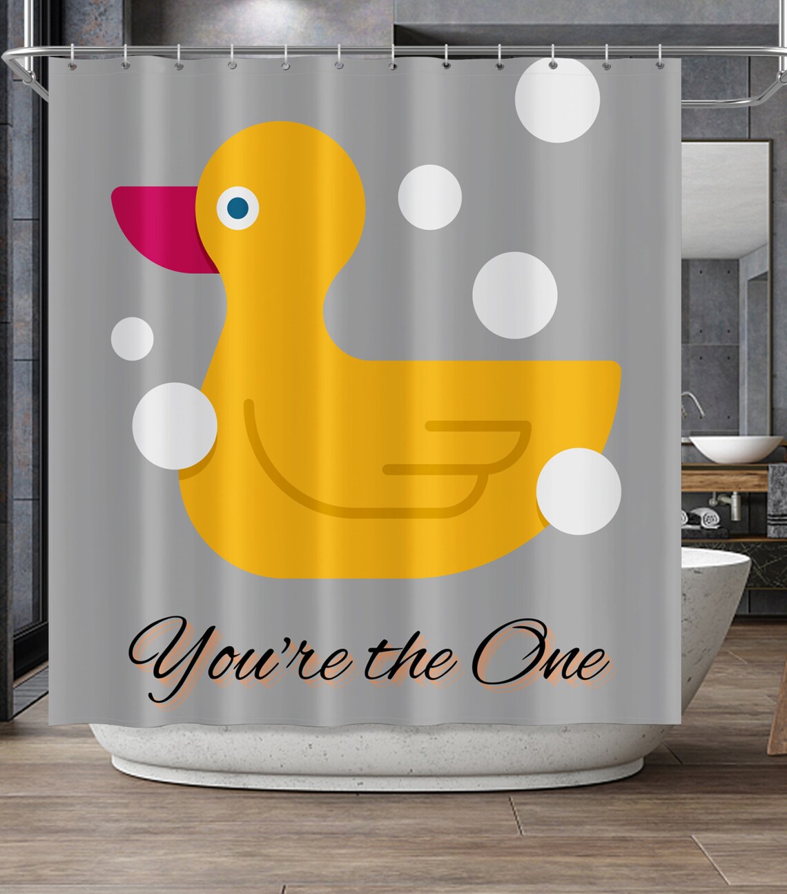 Shower Curtain, Rubber Ducky Shower Curtain Bathroom Accessory, Bath ...