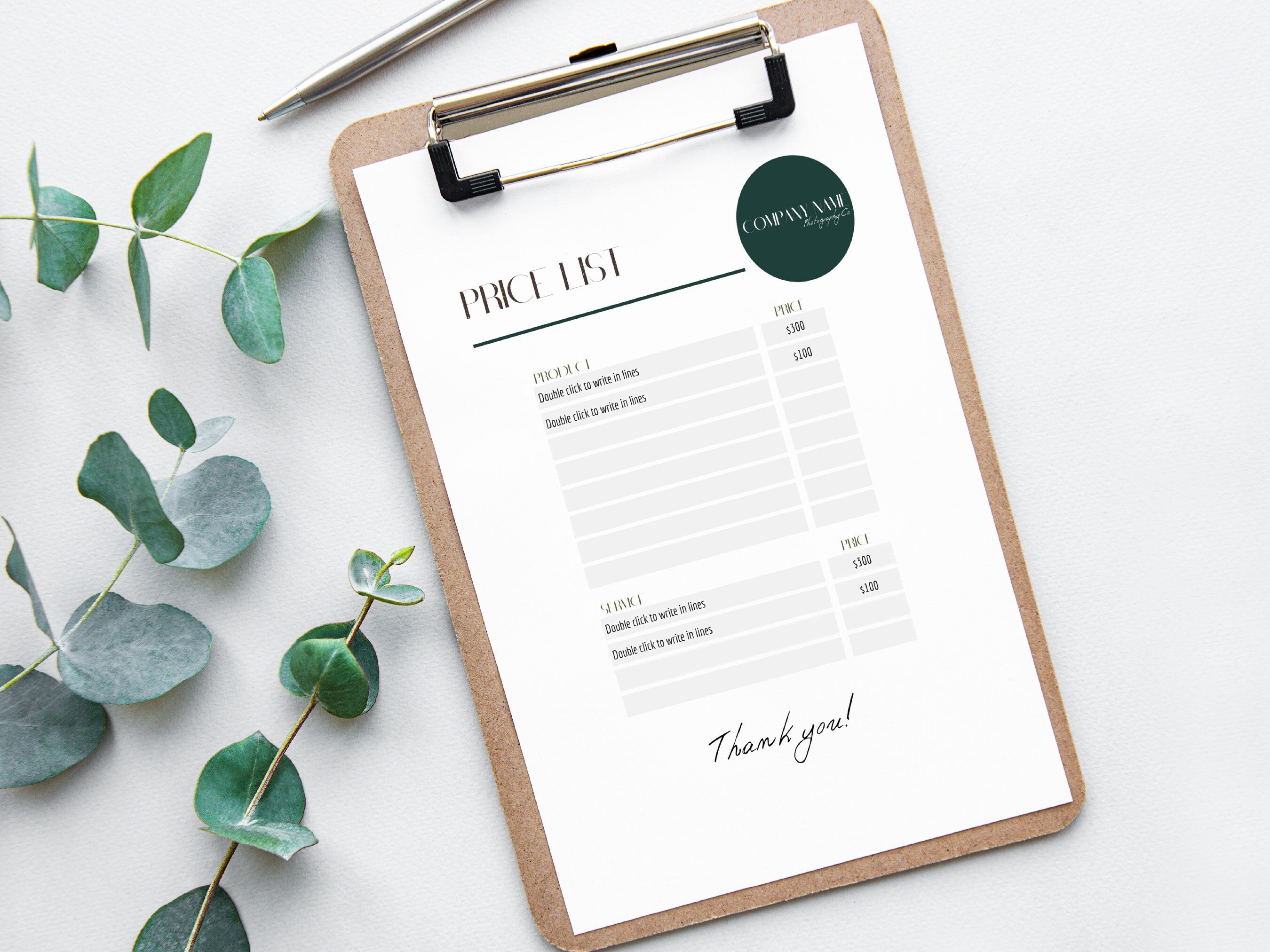 Invoice Estimate Order & Price List Form - Etsy