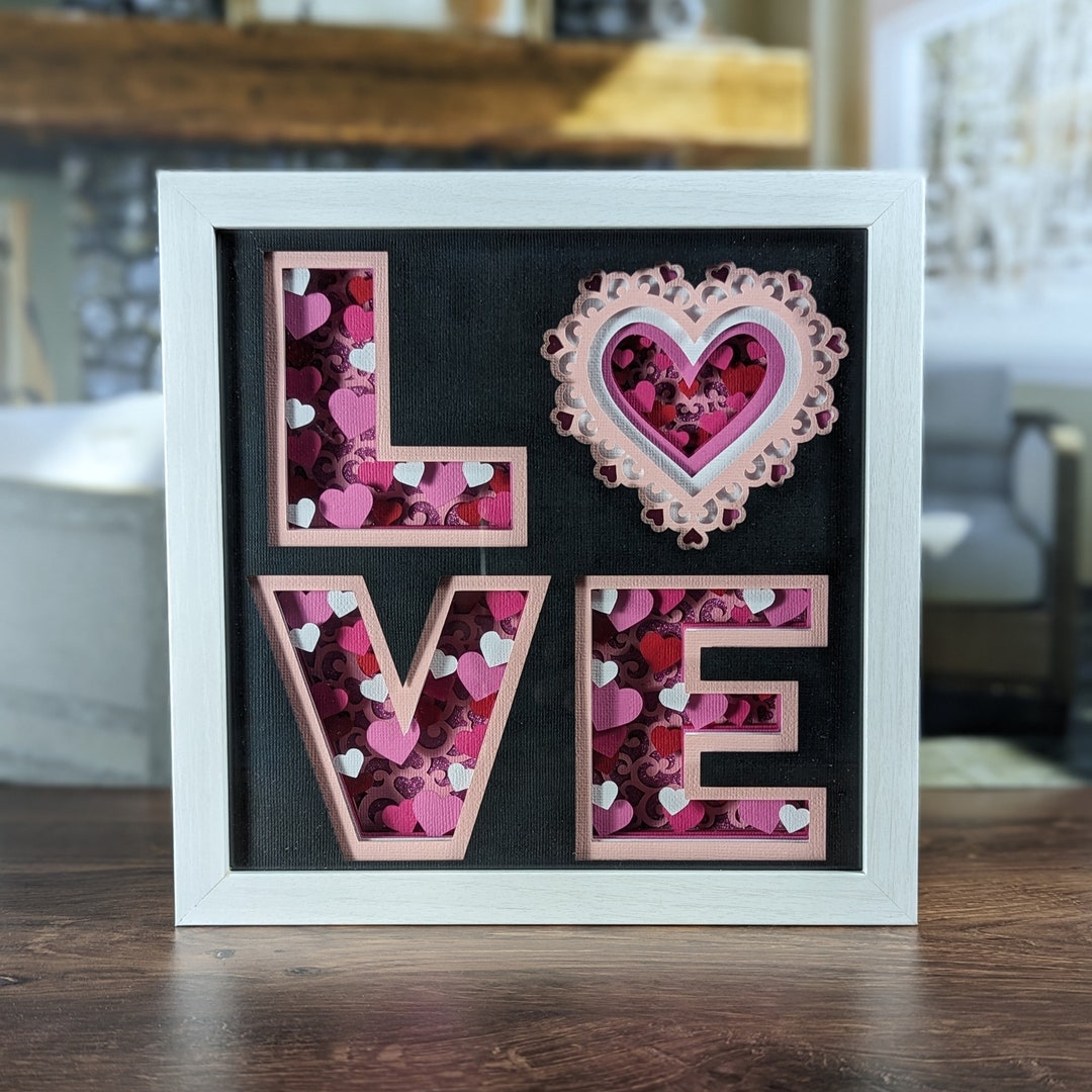 Handmade LOVE Shadowbox: Valentine's Day Home Decor Gift - Etsy