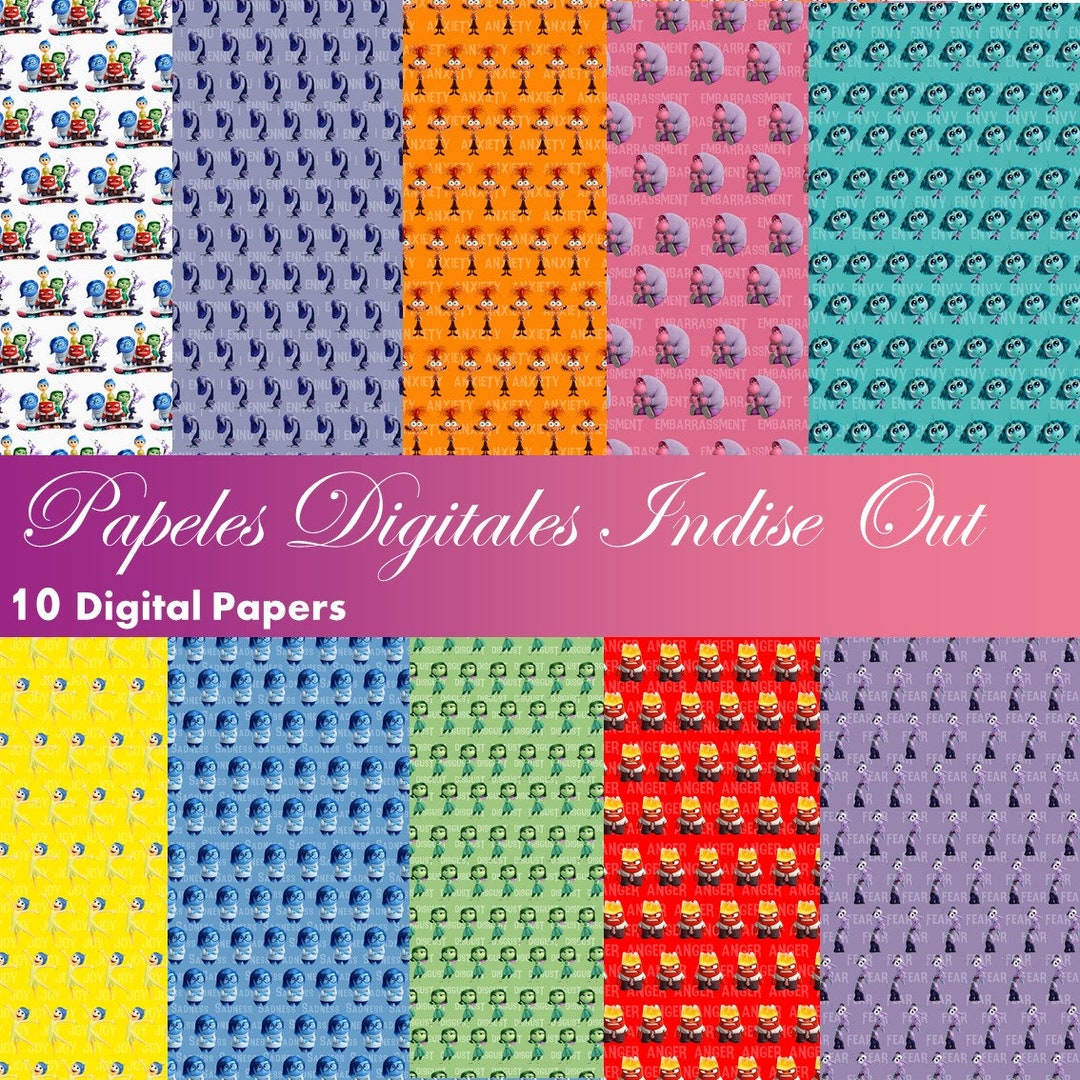 Digital Paper Intensely / Digital Paper Inside Out - Etsy