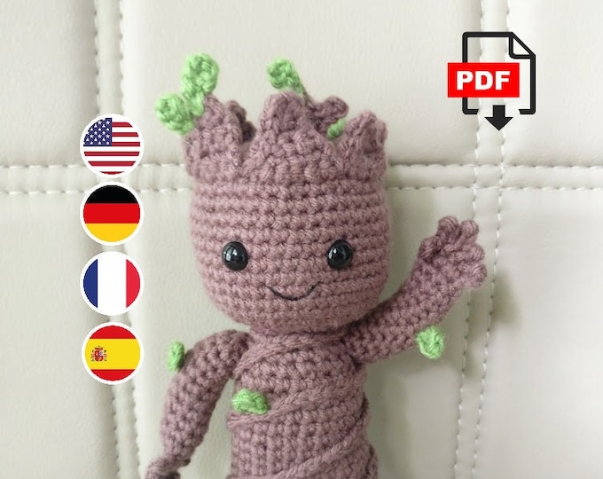 Cute Amigurumi Groot Crochet Pattern - Beginner Groot Crochet - DIY ...