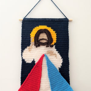 DIY PATTERN - Divine Mercy Wall Hanging Decor Crochet Pattern - Etsy