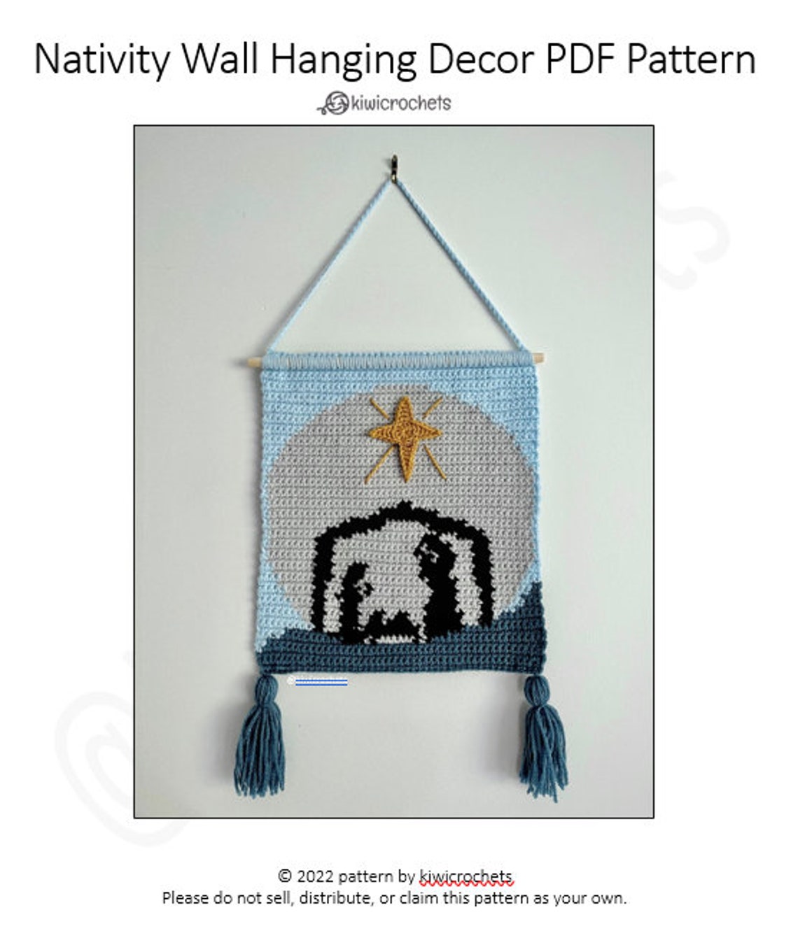 DIY PATTERN - Nativity Scene Wall Hanging Decor Crochet Pattern - Etsy