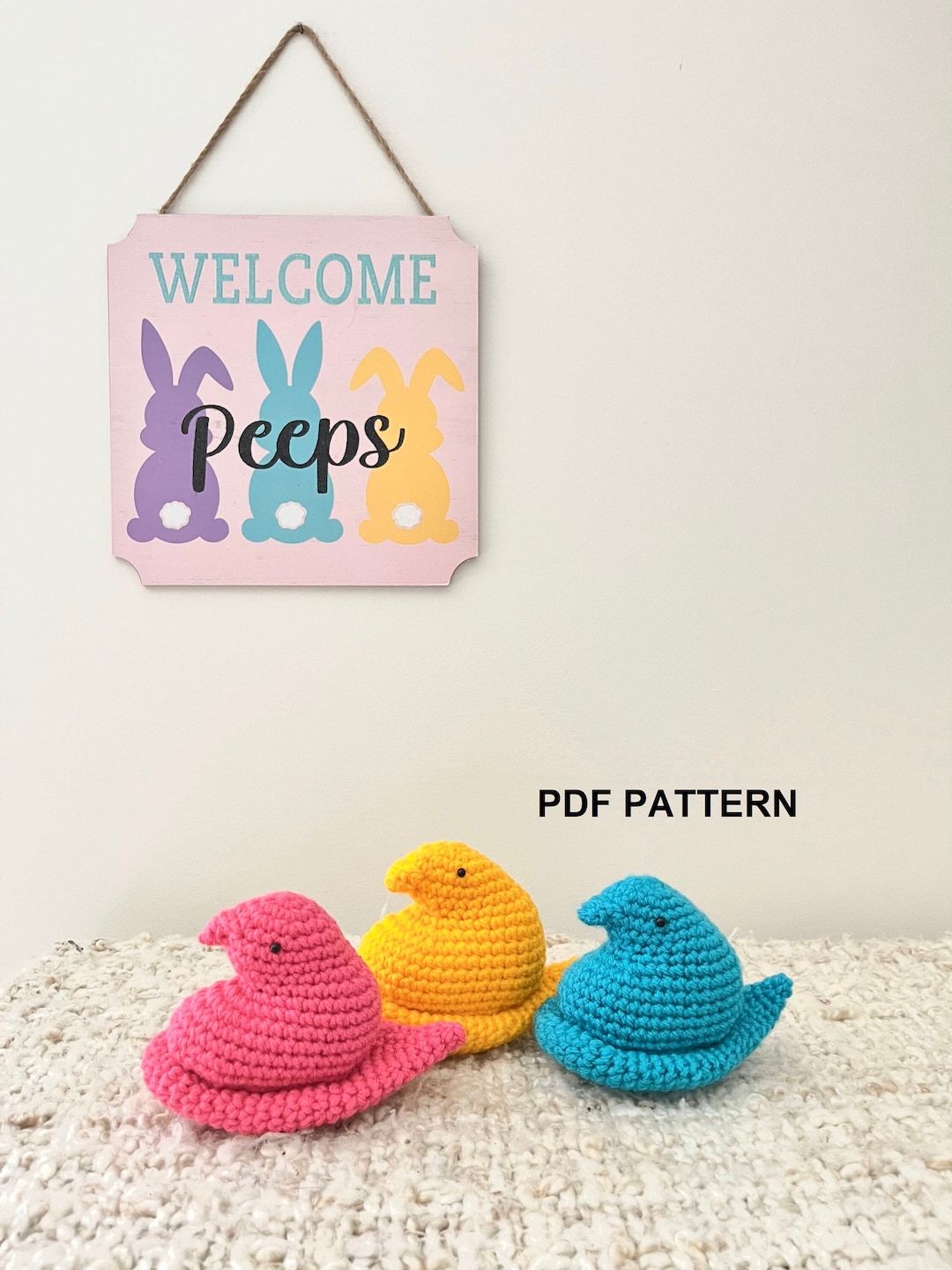 DIY PATTERN - Low Sew Easter Peeps Chick - Amigurumi Crochet PDF - Etsy