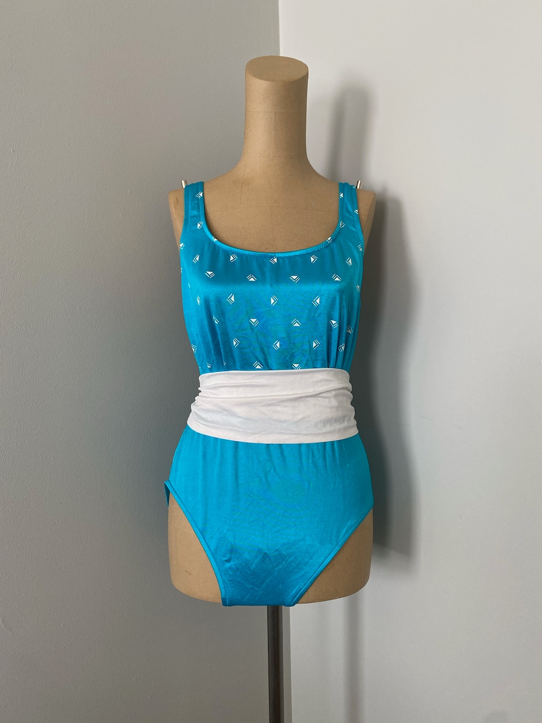 Vintage Blue Robby Len Swim Fashions One Piece Swimsuit Size 14 - Etsy