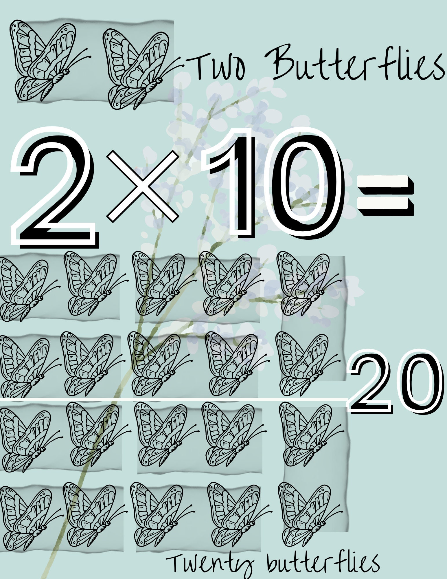 Boho Calming Butterfly Poster Bundle, Math Multiplication , Alphabet ...