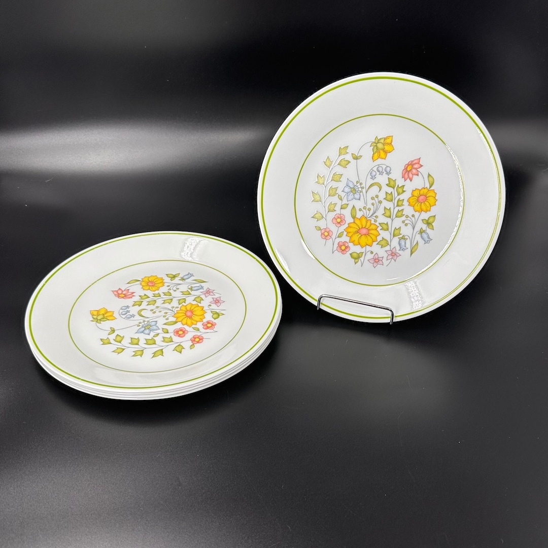 VINTAGE Corning Corelle Spring Meadow Salad Plates 8 1/2 Set of 5 - Etsy