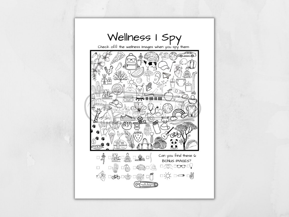 Chiropractic I Spy & Word Search Activity Sheet Instant Digital ...