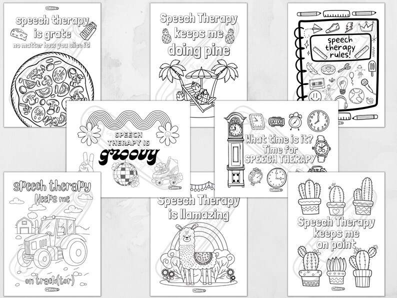 40 hojas para colorear de logopedia para niños Descarga digital ...