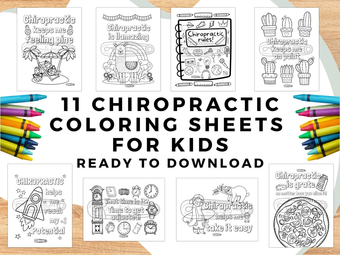 11 Chiropractic Coloring Sheets Instant Digital Download - Etsy