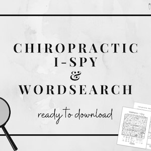 Chiropractic I Spy & Word Search Activity Sheet Instant Digital ...