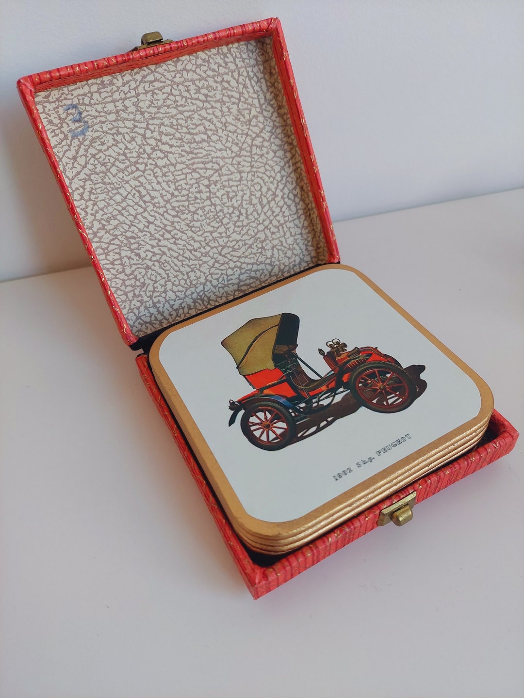 Vintage 1960's Coasters,win El Ware Vintage Automobile Car Coasters ...