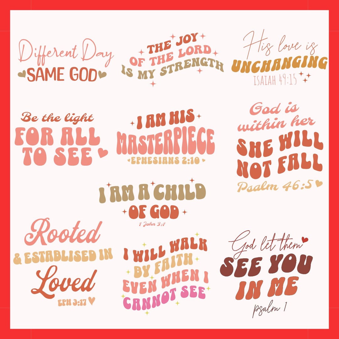 Christian Svg Bundle, Retro Groovy Christian Png, Christian Quotes ...
