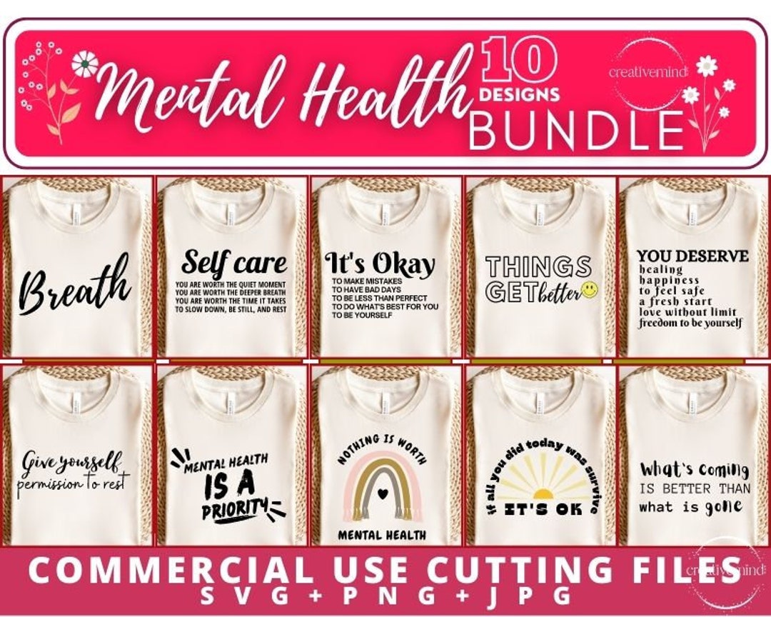 Mental Health Bundle, Inspirational Svg, Mental Health Svg ...