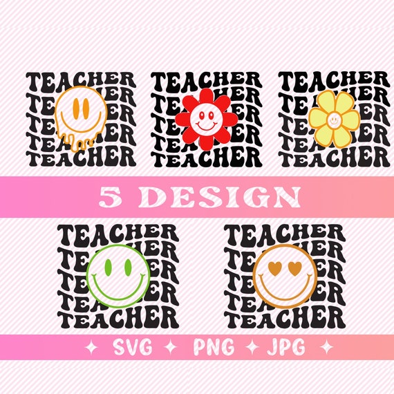 Teacher Bundle Svg Smiley Face Svg Teacher Smiley Face Back - Etsy