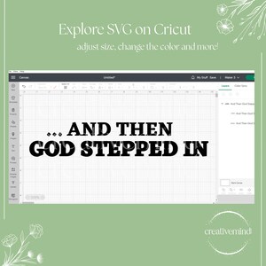 And Then God Stepped In, Thank You Jesus Svg, Trust God Svg, God is ...