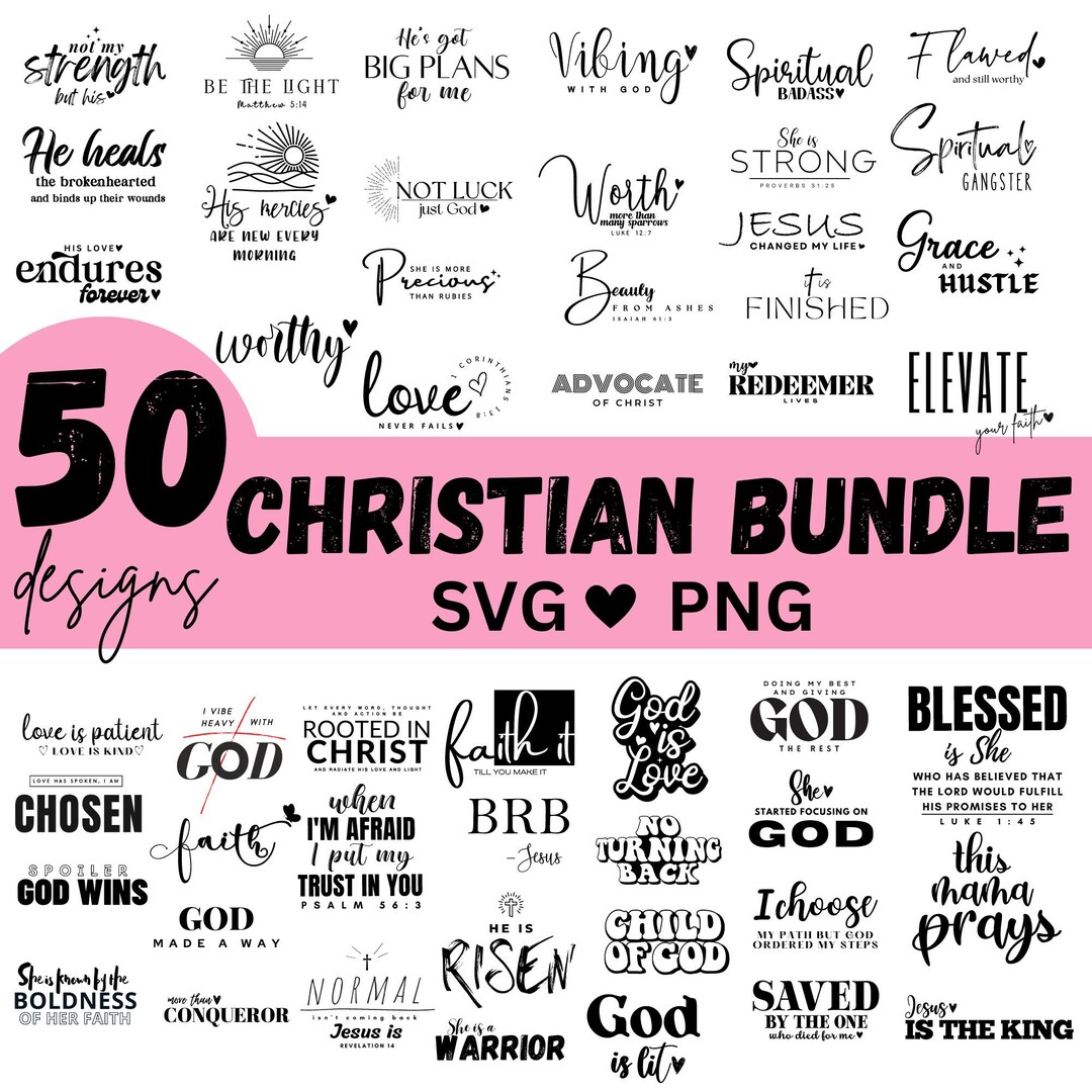 Christian Bundle Svg, Religious Png Bundle, Scripture Svg Bundle, Bible ...