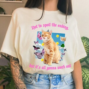 Trendy Y2K Cat Shirt, Funny Cat Shirt, Cat Mom Shirt, Cat Mom Gift, Cat ...