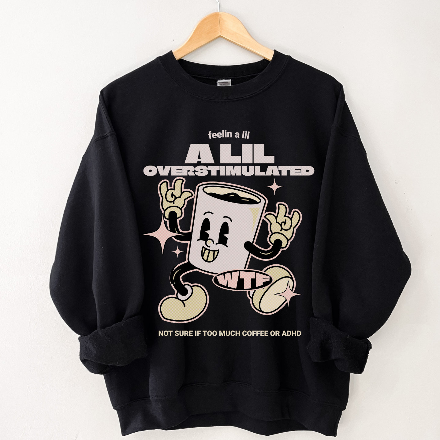 ADHD Sweatshirt Overstimulated Moms Club Funny Meme Sweater - Etsy
