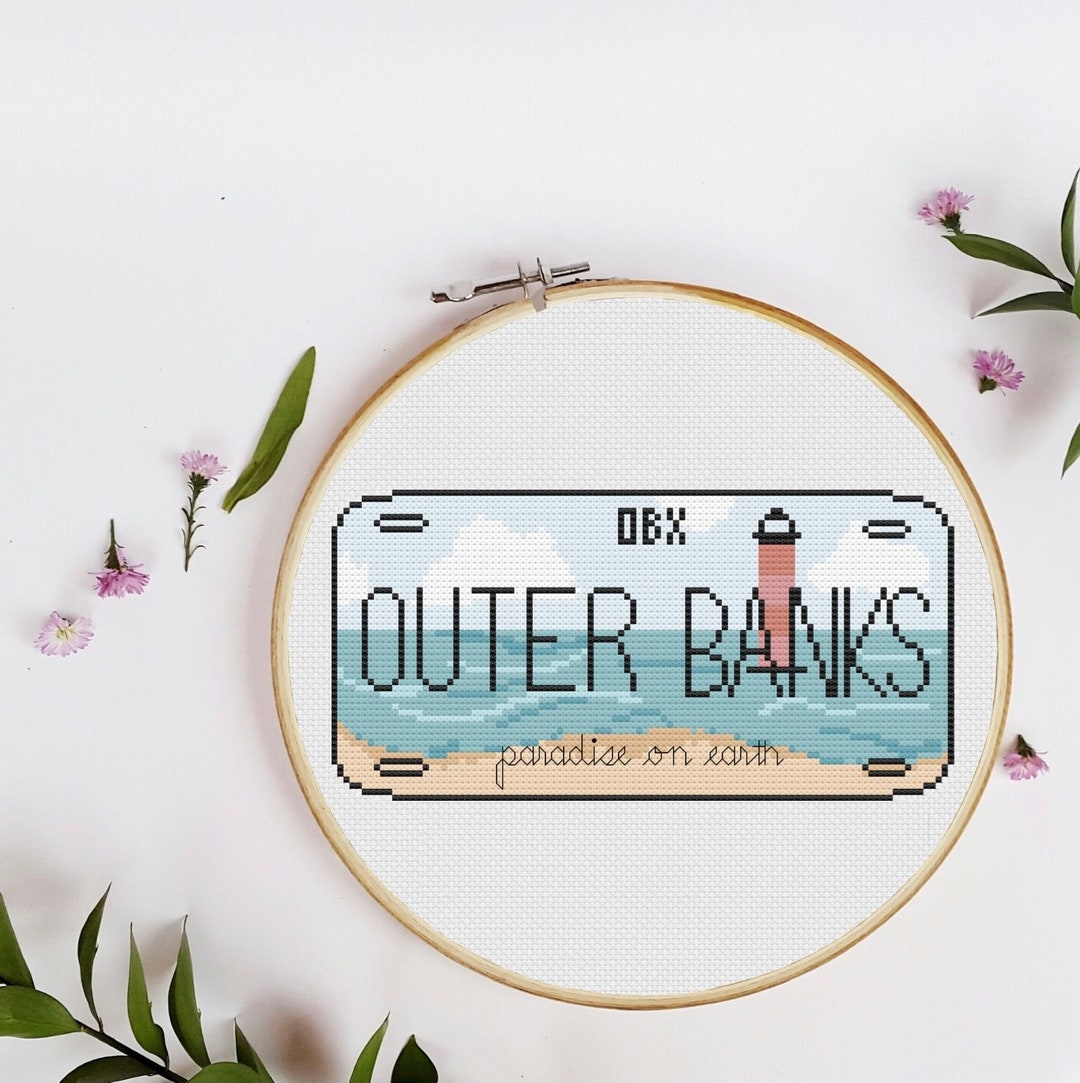 Outer Banks License Plate OBX Cross Stitch Pattern, PDF Pattern ...