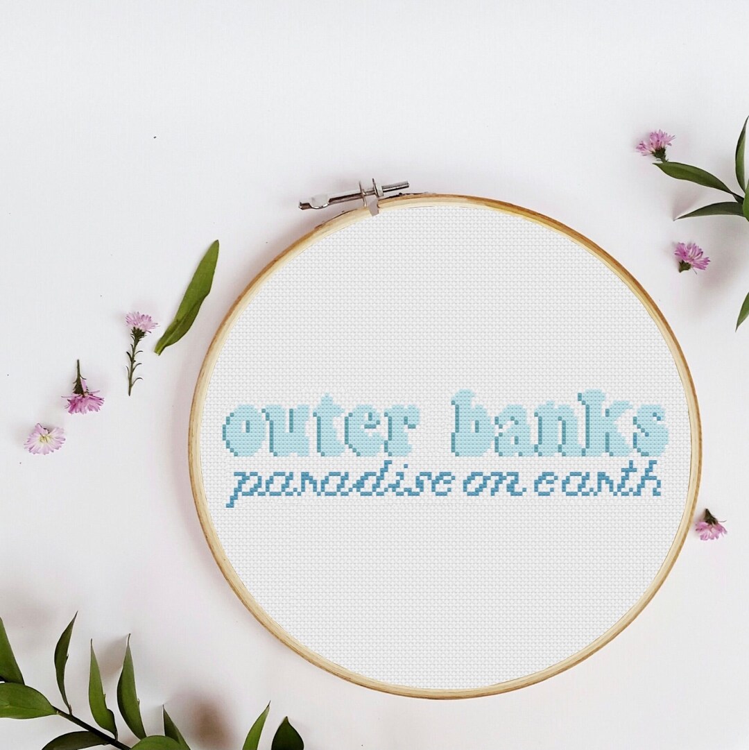 Outer Banks Blue Bubble Letters OBX Cross Stitch Pattern, PDF Pattern ...