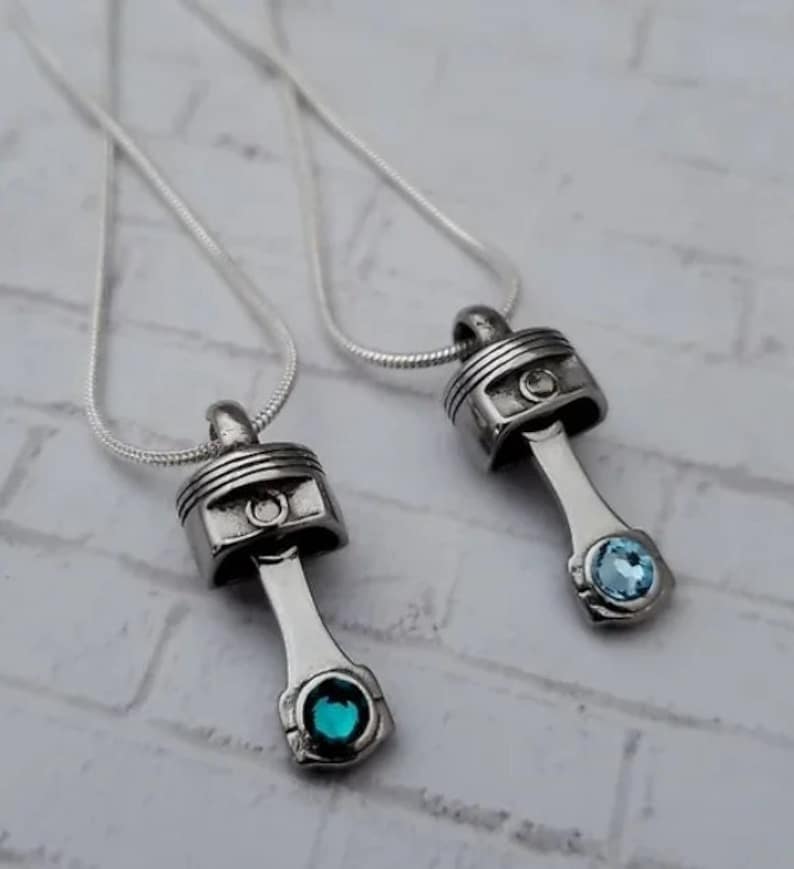 Piston Necklace With Swarovski Crystals-engine -automotive Jewelry ...