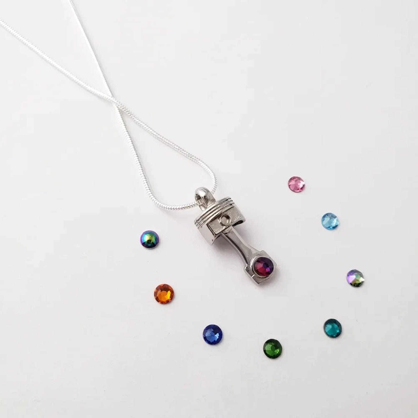 Piston Necklace With Swarovski Crystals-engine -automotive Jewelry ...