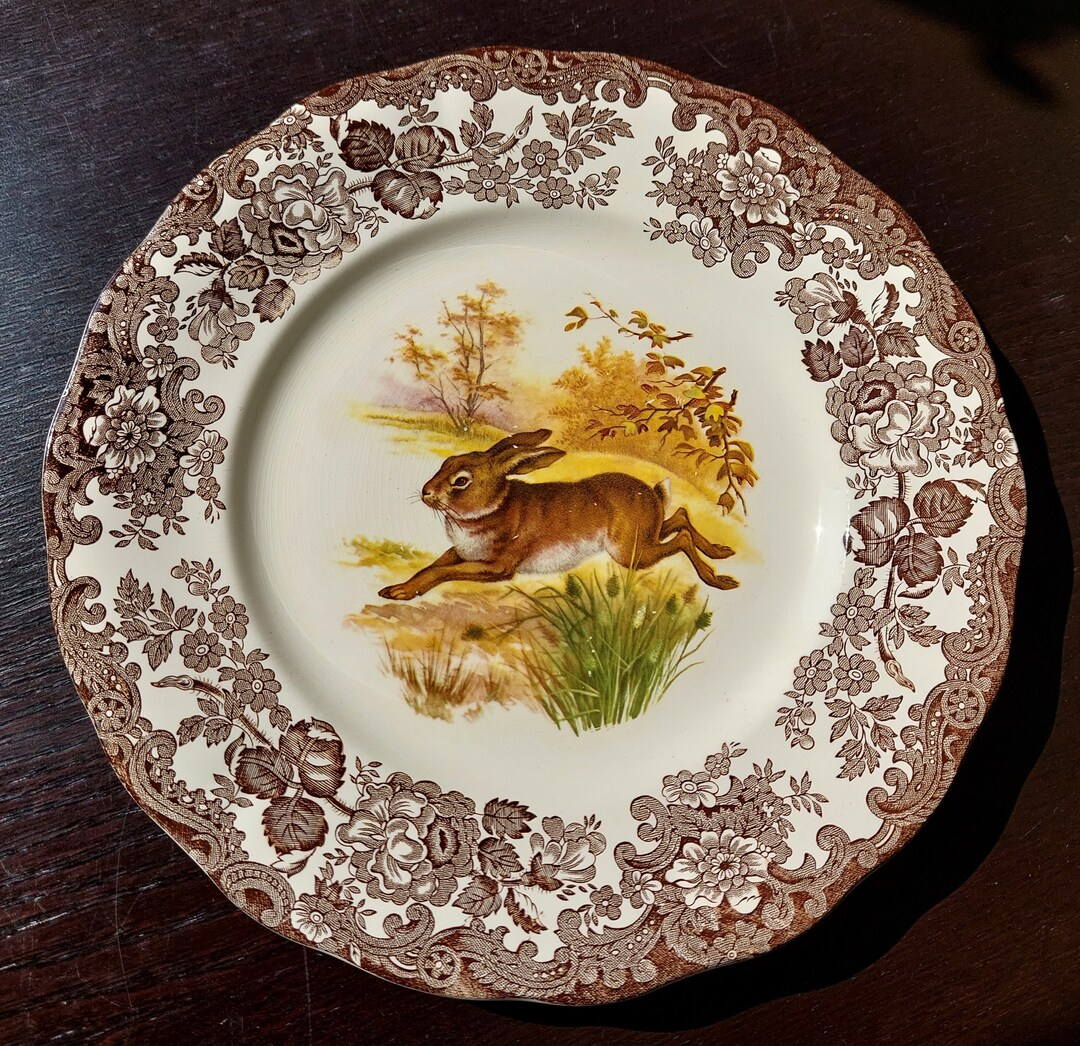 Palissy England Game Series Ceramic Dinner Plate With a Rabbit in It's ...