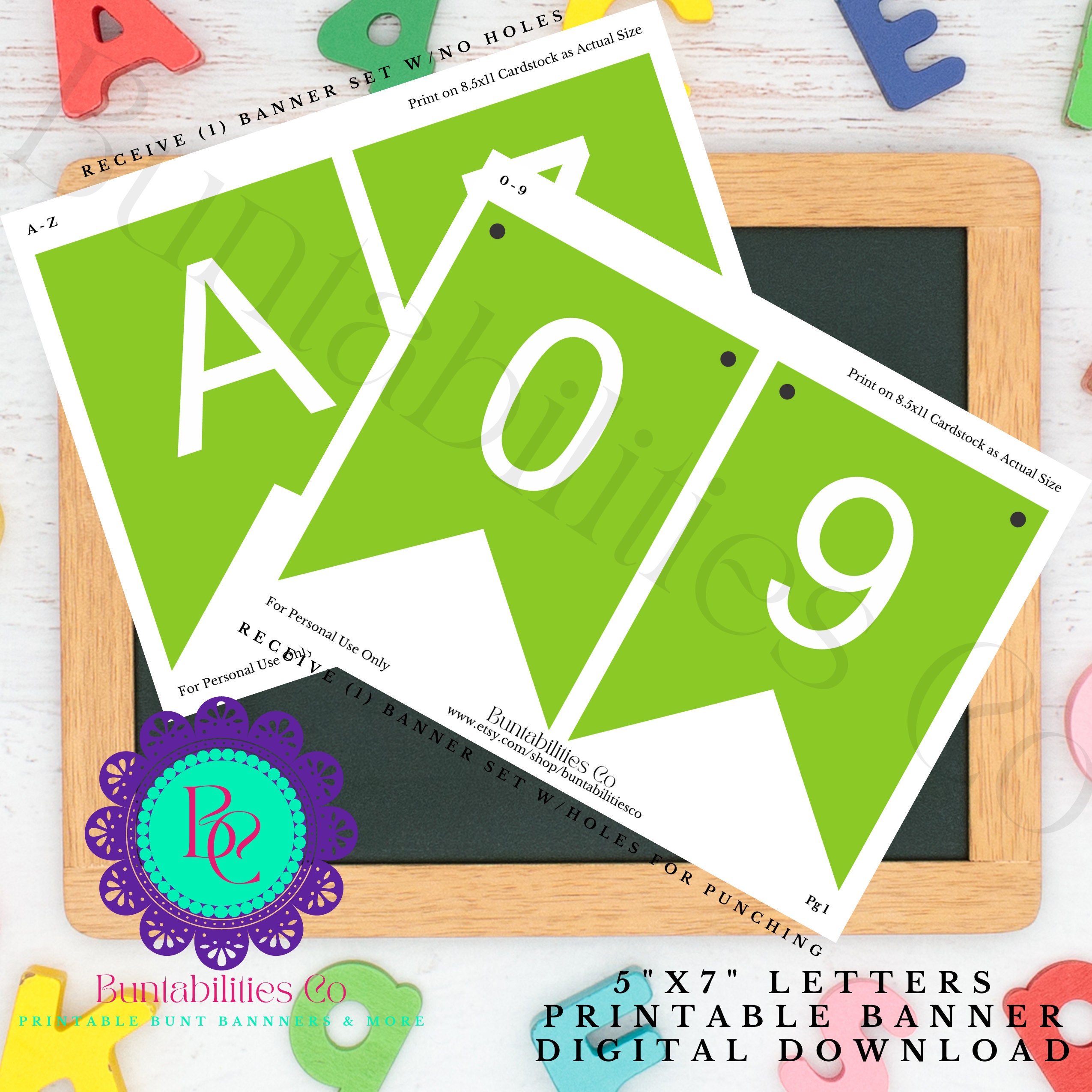 Alphanumeric Banner. Alphabet Banner. Green Banner Letters. Classroom ...