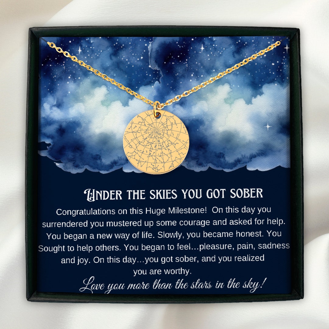 Custom Star Map Date Sobriety Gift Women Addiction Recovery - Etsy