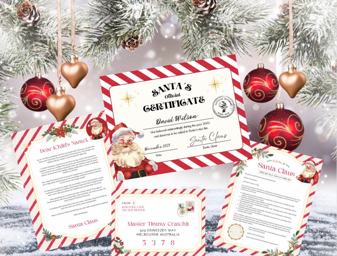 Editable Letter From Santa Claus Package Oficial Nice List - Etsy UK