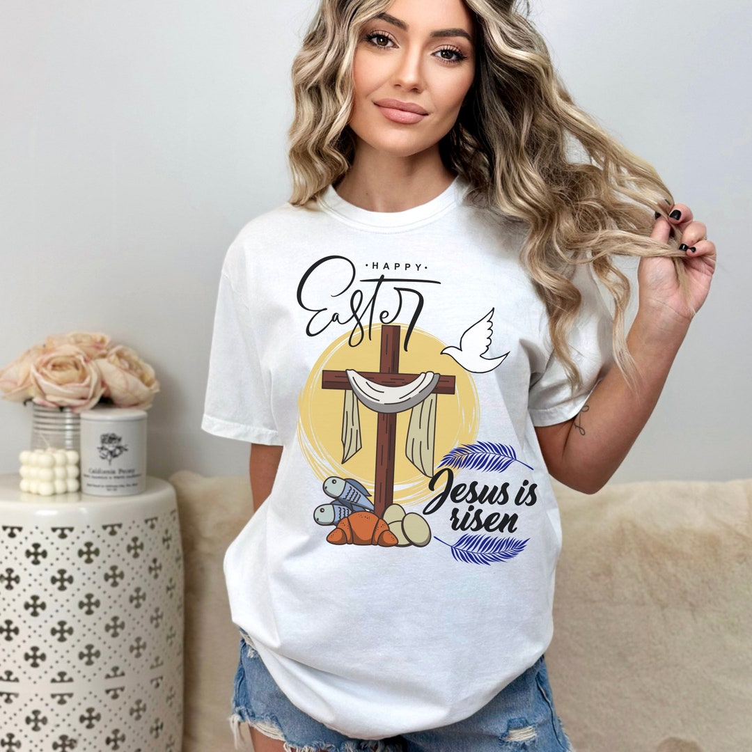 He is Risen Shirt, Christian Easter Shirt, Easter Shirt, Religious Tee ...
