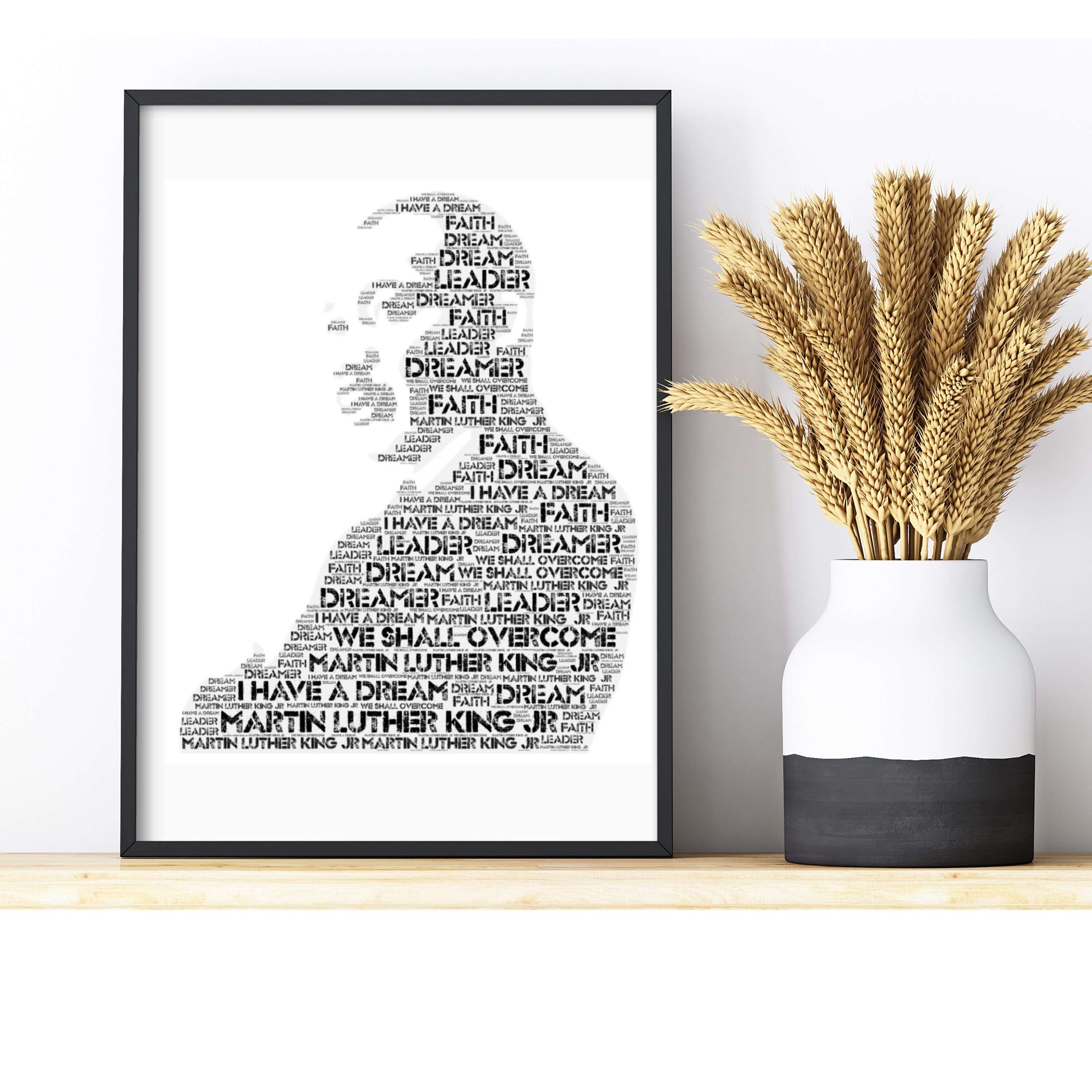 Martin Luther King Art Canvas, MLK Speech Art Wall, MLK Quote Art Wall ...