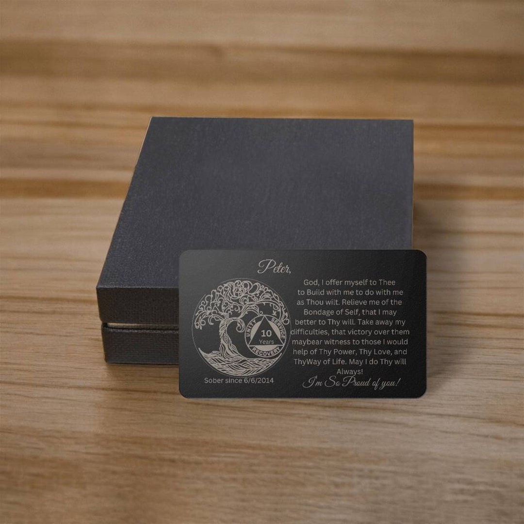 Personalized Engraved Sobriety Wallet Card, Sobriety Gifts for Women ...