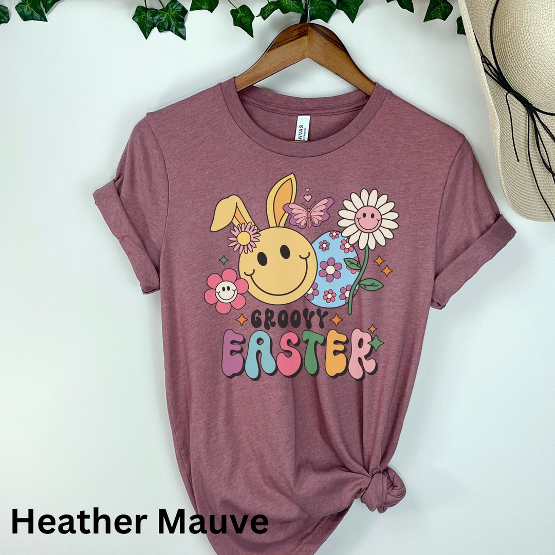 Retro Grovy Easter Bunny Shirt, Vintage Easter Shirt, Catholic Shirt, Easter Egg Hunt T-shirt ...