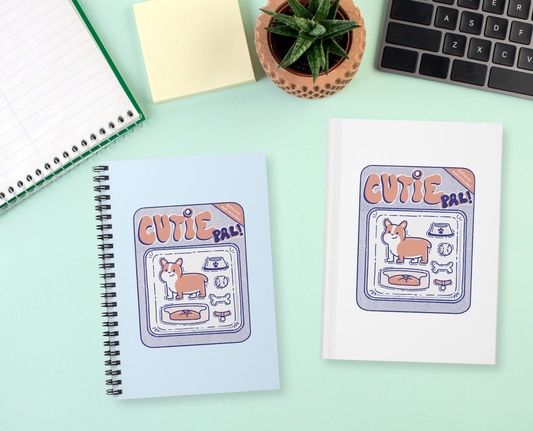 Kawaii Corgi Notebook/journal - Spiral Notebook or Hardcover Matte ...