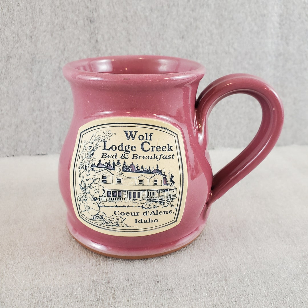 Deneen Pottery Coeur D' Alene Idaho Wolf Lodge Creek Bed & Breakfast ~ Hand Thrown Coffee Mug ...