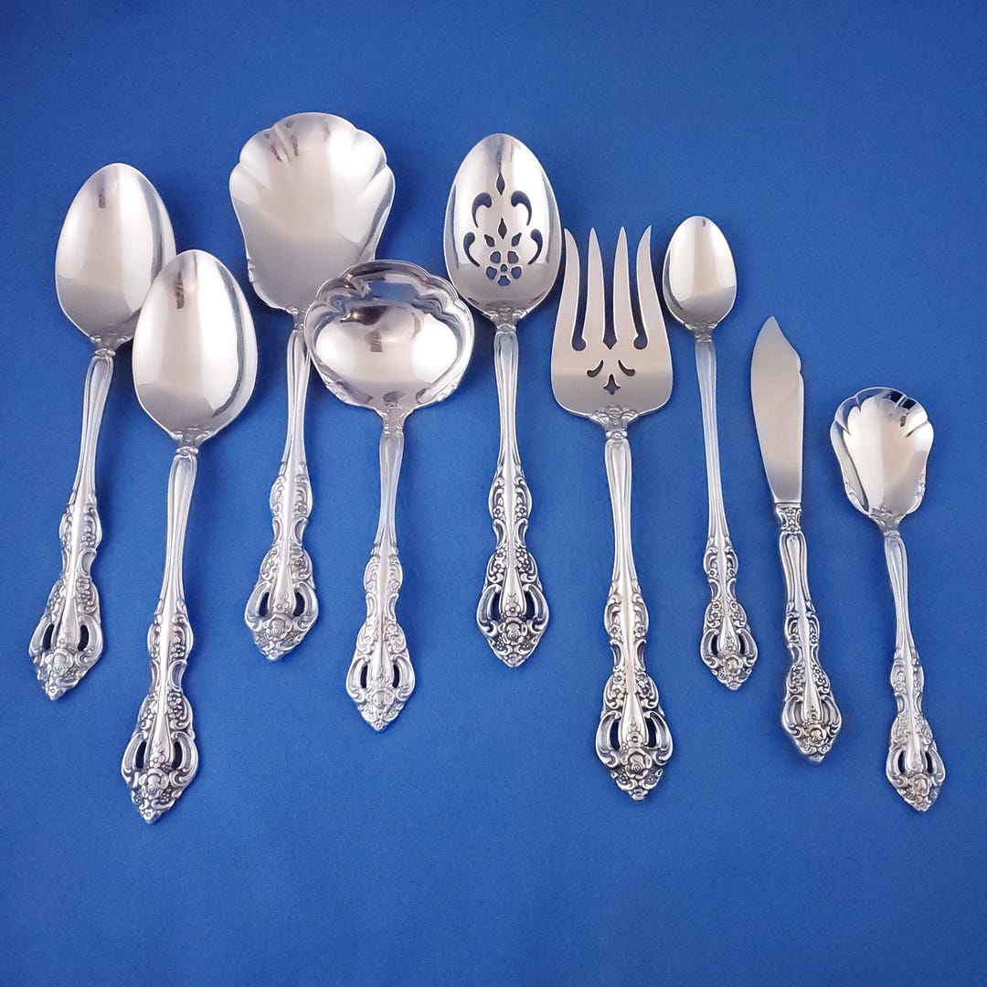 Oneida MICHELANGELO ~ Set of 9 Serving Pieces ~ Solid & Pierced Serving ...