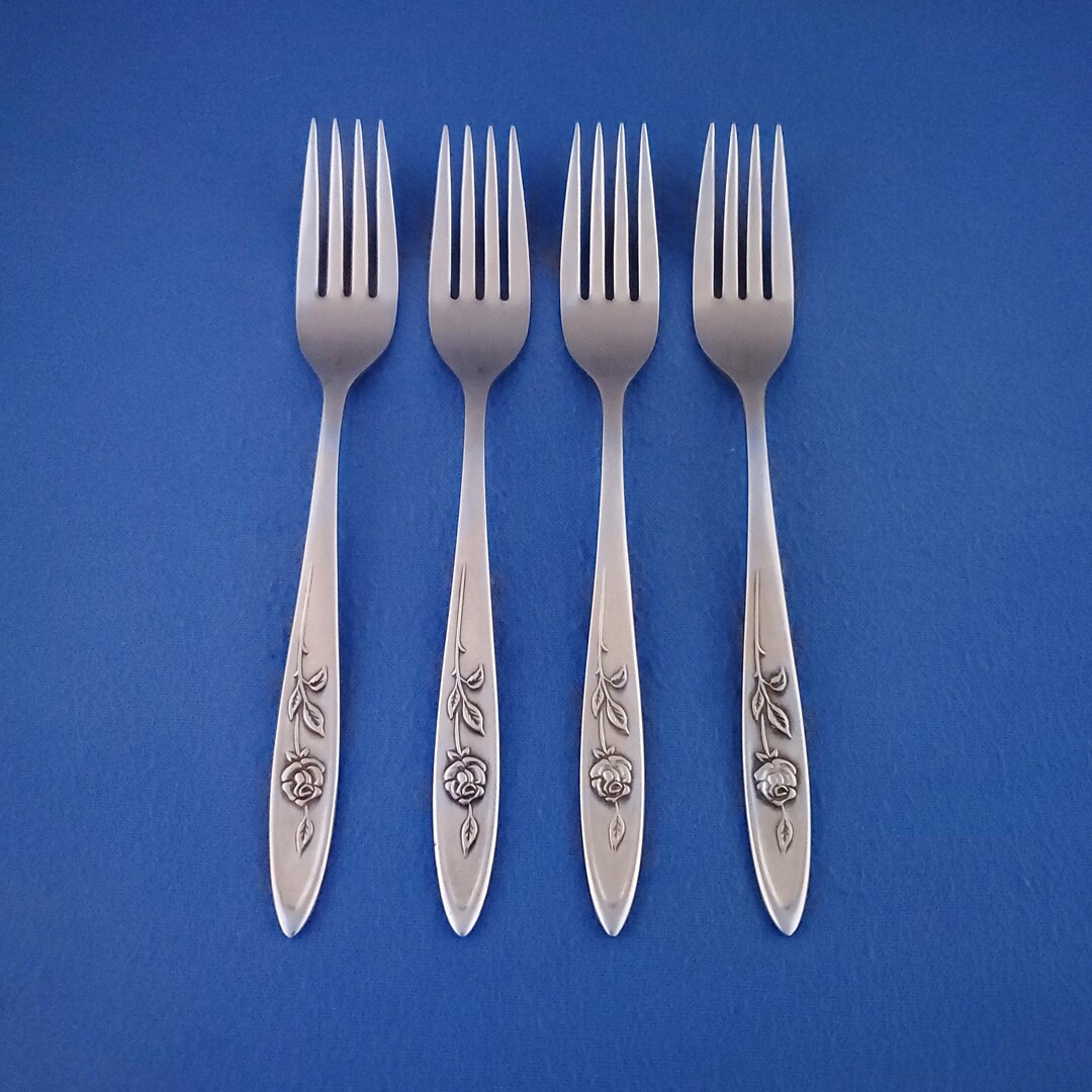 MY ROSE ~ Dinner Fork 7 1/4" ~ Oneida Glossy Stainless ~beautiful Vintage Flatware ~ Sold in ...