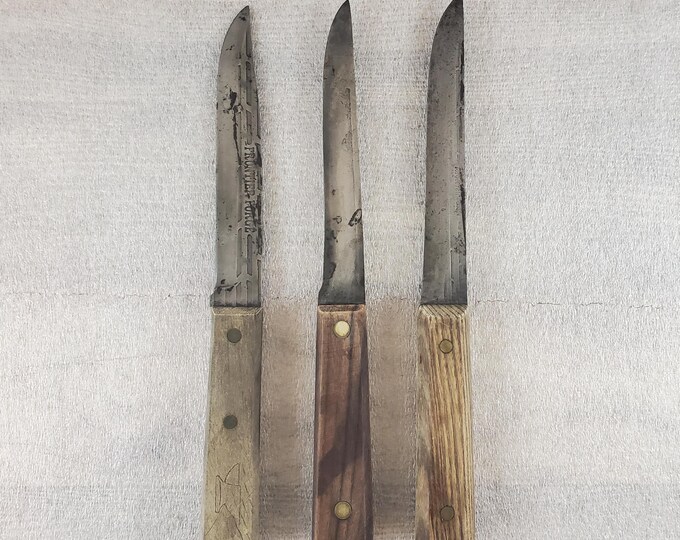 Vintage Carbon Steel Butcher Carving Knife ~ Forgecraft, Frontier Forge ...