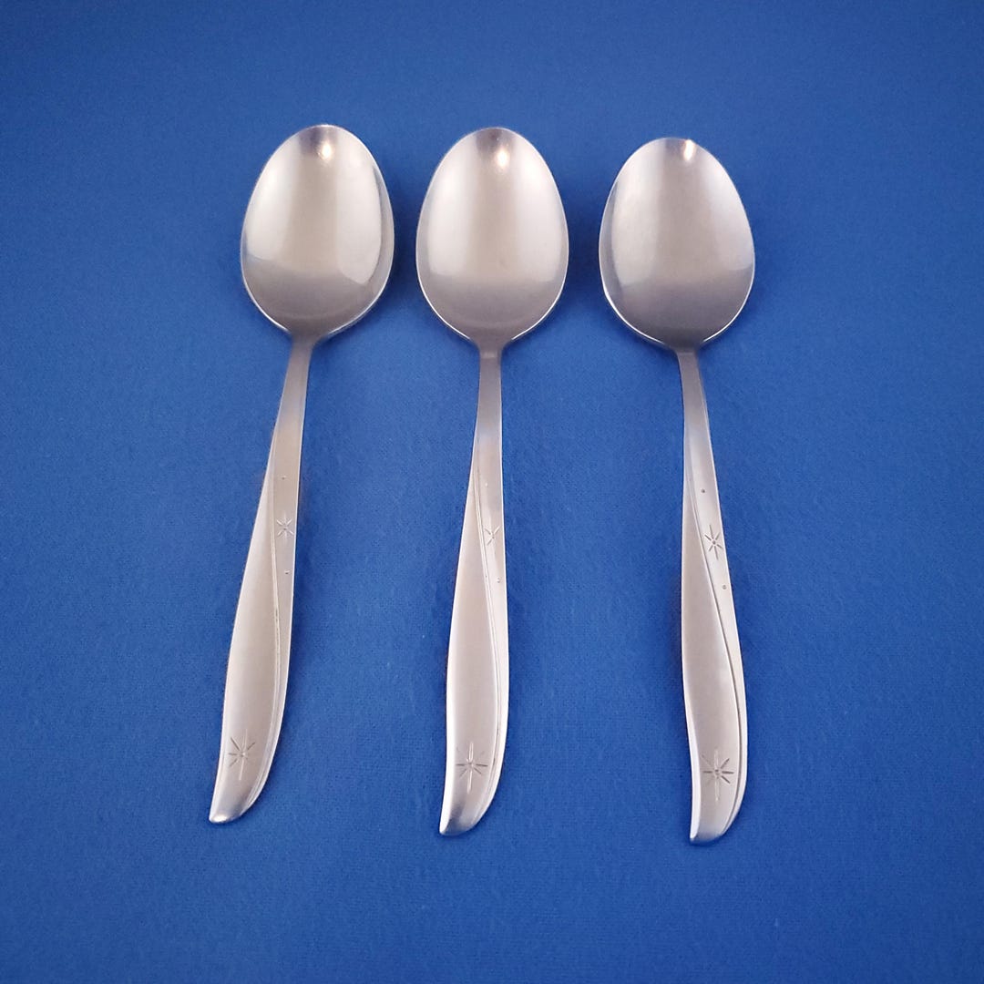 Oneida TWIN STAR Atomic Glossy Stainless Soup Spoons 6 3/4 Beautiful ...