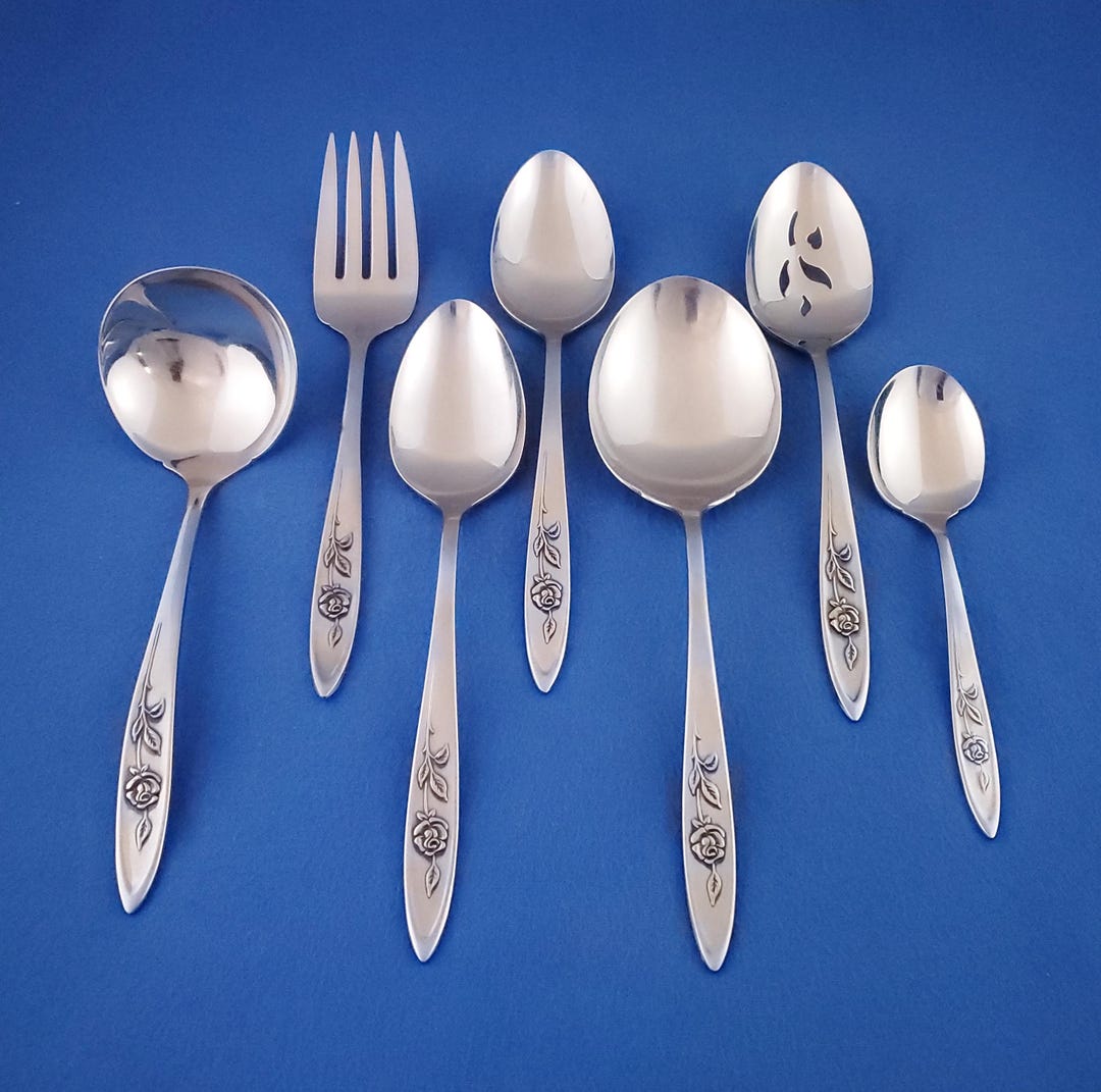 Oneida MY ROSE ~ Set of (7) Serving Pieces ~ Glossy Stainless ...
