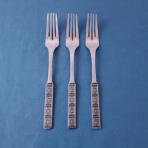 Stanley Roberts BURGUNTINE VELVET ~ Black Accent Stainless ~ Dinner ...