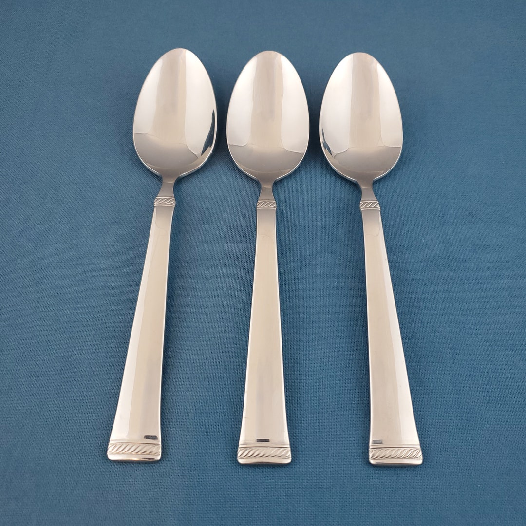 Mikasa ROPE Stainless ~ Oval Soup Spoon 7 3/4" ~ Beautiful Vintage ...