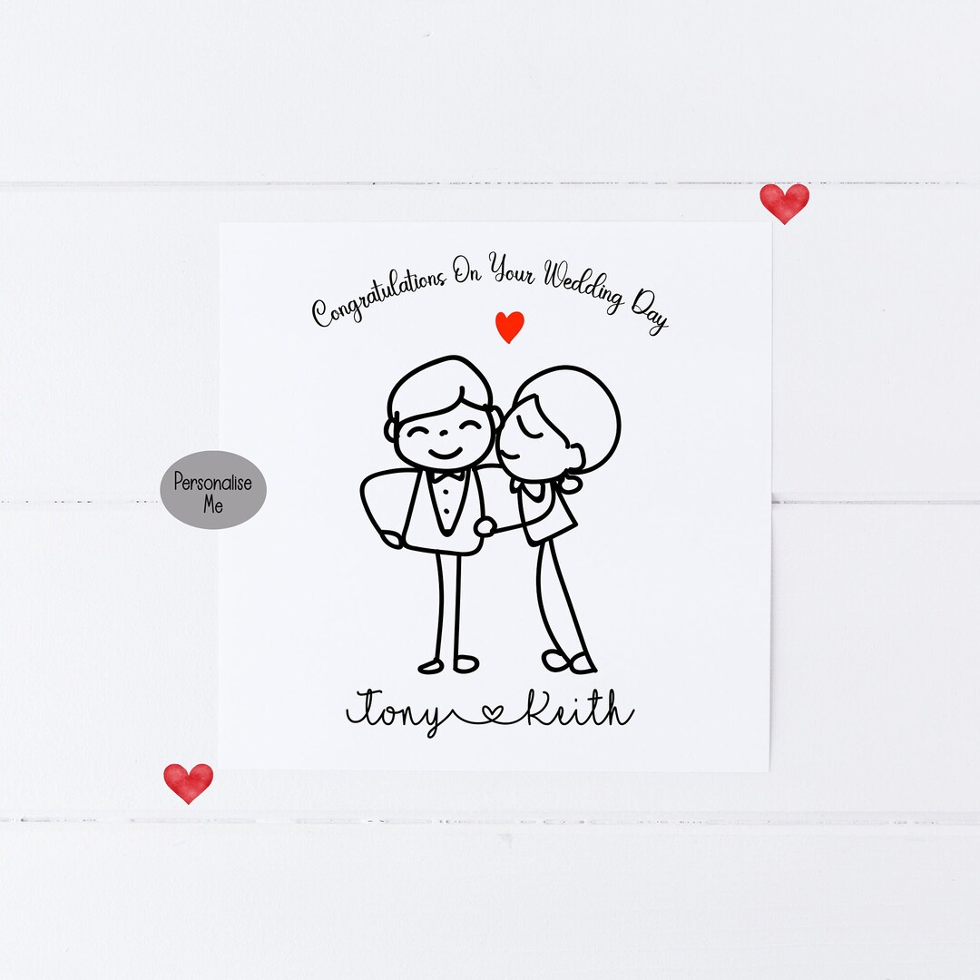 Personalised Wedding Card Lgbt Wedding Lgbt Male Wedding Husband And Husband Same Sex