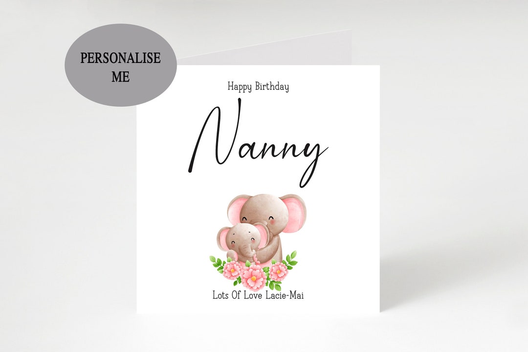 Nanny Birthday Card Greetings Card Birthday Day Card for Her ...