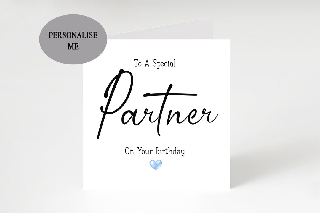 Personalized Partner Birthday Card: Watercolor Design - Etsy