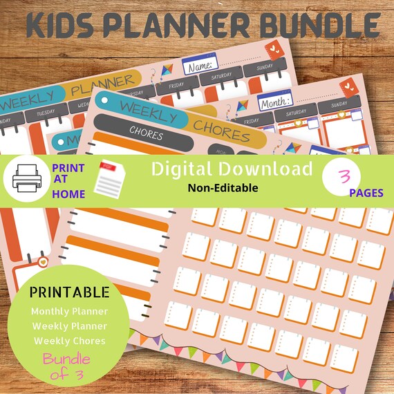 Kids Planner Bundle Instant Download Printable Weekly - Etsy